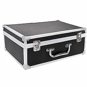 Tattoo Kit Box Case,Tattoo Case Organizer 12.6" x 9.5" x 5.1" W/Lock Tattoo Machine Carrying Case,Aluminum Alloy with Sponge for Tattoo Machine Case (black)