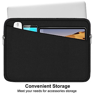 Laptop Sleeve Case 17 inch, Durable Computer Carrying Bag Protective Case Briefcase Handbag with Front Pocket, Slim Laptop Cover for 17-17.3 Inch HP, Dell, Lenovo, Asus, Notebook, Black