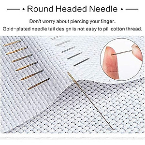 Cross Stitch Kits for Beginners Poppy & Mouse Stamped Cross-Stitch Paint Needlework DIY 14CT 2 Strands Cotton Thread Printed DIY Needlepoint Kits DMC Craft Needlework 33×33cm