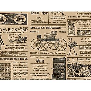 Tissue Paper for Gift Wrapping with Design (Vintage Newspaper) Black and Tan, 24 Large Sheets (20x30)