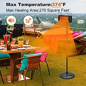 Patio Heater Garage 1500W Heater-Outdoor With 3 Modes Fast Heating, Electric Heaters Wall-Mounted/Standing Height & Angle Adjustable,Tip-Over & Overheat Protection,Garage, Backyard, Camping
