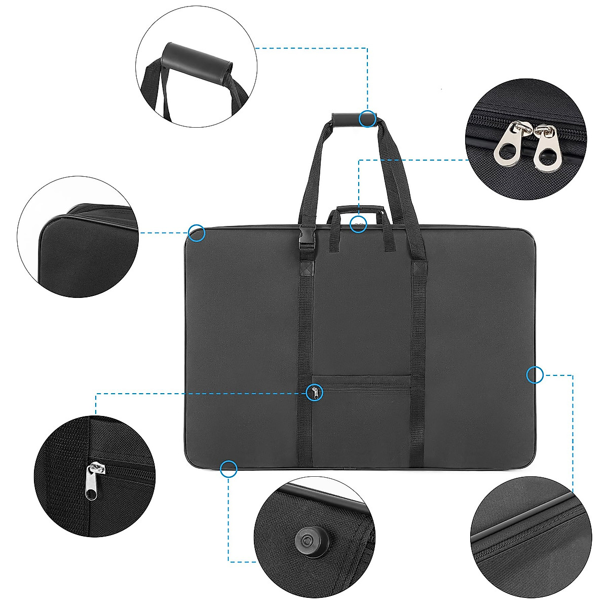 1st Place Products Premium Art Portfolio Case - 32" x 42" - Soft Sided - Steel Frame - Waterproof & Tear Resistant - Artwork, Photography, Sketch, LCD, Monitor, Solar Panel - Shoulder Straps & Handles