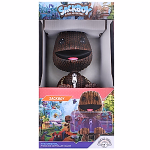Exquisite Gaming: Sackboy: A Big Adventure - Sackboy - Original Mobile Phone & Gaming Controller Holder, Device Stand, Cable Guys, Sony Licensed Figure