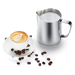 Milk Frothing Pitcher 304 Stainless Steel Milk Frother Cup 20 oz (600ml) for Coffee Arts/Espresso/Cappuccino