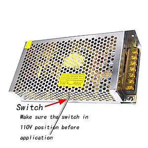 Padarsey 110/220V to DC 12V 10A 120W Switch Power Supply Driver Power Transformer for CCTV Camera Security System LED Strip Light(12V 10A)