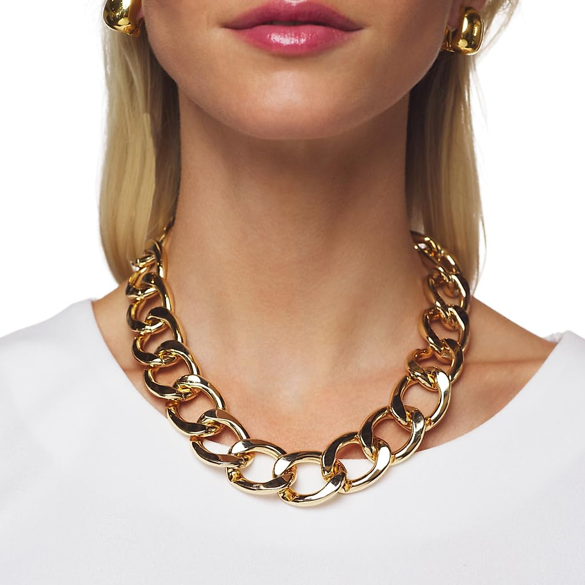 Kenneth Jay Lane Women's Polished Gold Large Links Chain Necklaces or Bracelets