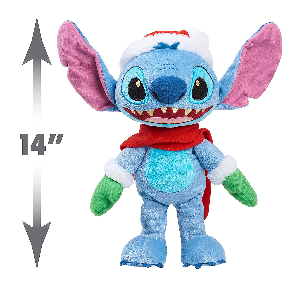 Just Play Disney Holiday Dancing Stitch 14-Inch Feature Plush, Kids Toys for Ages 3 Up