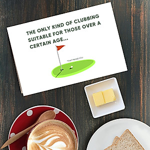 Qiliji Funny Golf Birthday Card for Husband Dad Granddad, Happy Birthday Card for Aged Golfers, Clubbing Suitable For Those Over A Certain Age