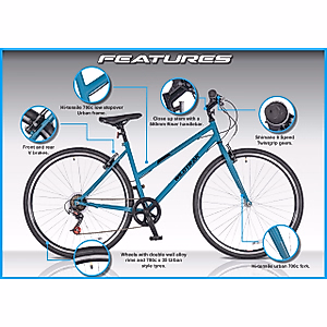 Wildtrak - Steel Trekking Bike, Adult, 700C, 6 Speed - Green