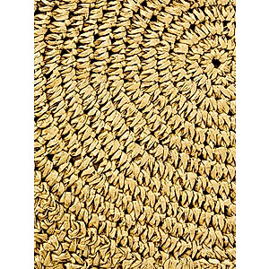 Seamido Straw Bag Handwoven Beach Bags Corn Straw Tote Woven Shoulder Bag For Women (Khaki)