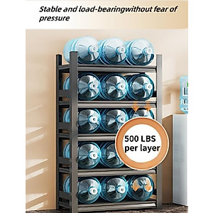 BEESTMUEBLE 5-Tiers Adjustable Storage Shelves, Kitchen Organizers and Storage Rack, Pantry Storage Shelves, 2500LBS Load Capacity, Kitchen Storage Shelf, 47.2” W×23.6” D×72” H, Black