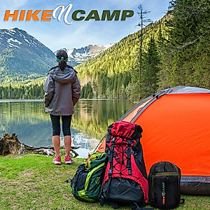 Backpacking Sleeping Bag Camping Gear - Double Sleeping Bag For Adults/Teens W/ 2 Pillows, Bag - Outdoor Lightweight Weather Proof Sleeping Bags For Camping, Backpacking, Hiking - SereneLife SLSBX9