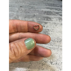 10K Yellow Gold Small Charm Pendant, Mini Floating Heart, High Polish