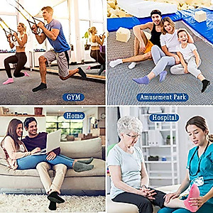 DWG Anti Slip Non Skid Slipper Yoga Socks with Grips 4 Pack Sticky Home Hospital Pilates Socks for Adult Women