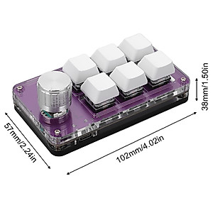 Oreilet One Handed Mechanical Gaming Keyboard, Multifunctional Shortcut Programmable Gaming Keypad with 6 Keys & Knob, USB Custimize DIY Keypad for Game Media Player