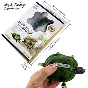 Tipmant RC Turtle IR Remote Control Tortoise Crawl Fake Electric Animal Toy Realistic for Toddler Kids Birthday Gifts (Green)