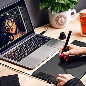 VEIKK VK1060PRO V2 Drawing Tablet, 10 x 6 Inch Graphics Pen Tablet with 8 Shortcut Keys, 8192 Levels Battery Free Supports Tilt Function, Work for Digital Art Drawing, Designing