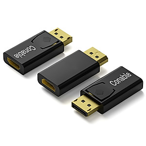 DisplayPort to HDMI Adapter 3 Pack, 4K Uni-Directional Gold Plated DP PC to HDMI Monitor, Male to Female Converter, Compatible with DisplayPort Source Devices