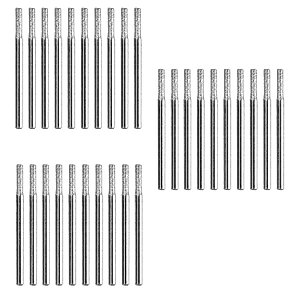 LDEXIN 30pcs 3mm/0.12" Cylindrical Head Diamond Drill Bit Diamond Grinding Head Mounted Burr Point Jewelry Beach Sea Glass Shells Gemstones Lapidary Grinding Rotary Tool 3mm/0.12" Shank