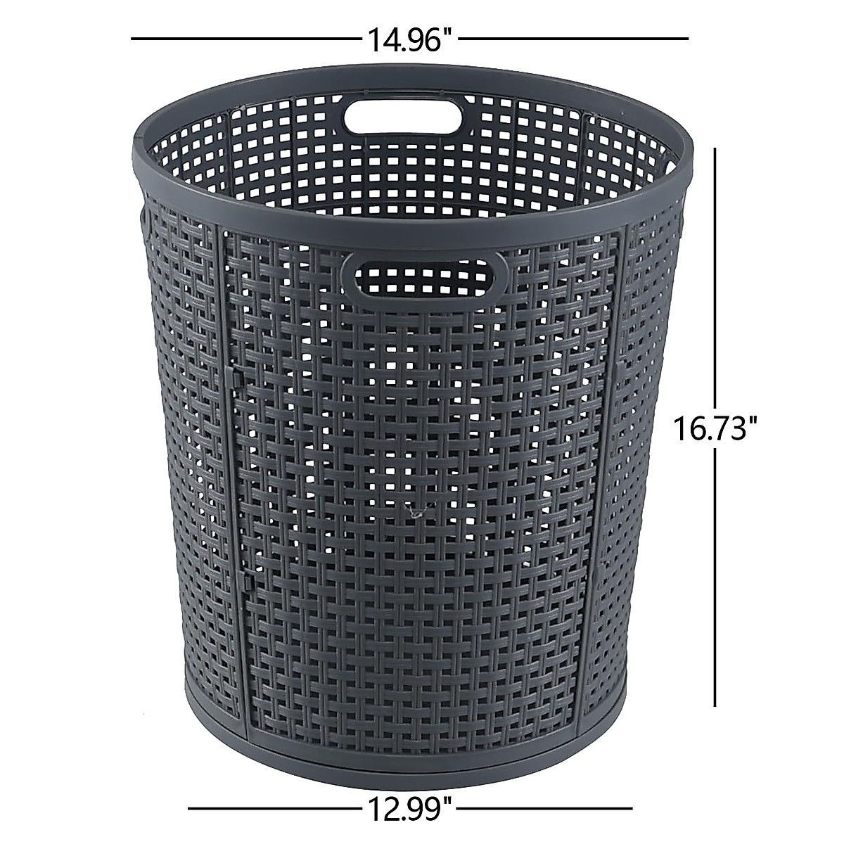 Sadstory Small Plastic Laundry Basket, 40 L Round Laundry Hamper, 2 Packs