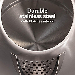 Hamilton Beach Electric Tea Kettle, Water Boiler & Heater, 1.7 L, Cordless, Auto-Shutoff and Boil-Dry Protection, Stainless Steel (40880)