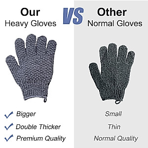 Yiclick Heavy Exfoliating Gloves, Exfoliating Body Scrubber for Bath Shower Exfoliation, Body Scrub Exfoliator for Dead Skin Remover, Exfoliate Sponge Loofah Washcloth Mitt Men Women