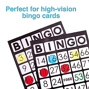 Jumbo Bingo Bundle - 50 Large Print Bingo Cards, 300 1.25" Bingo Chips - Educational STEM Resource - Translucent Colored Counting Markers