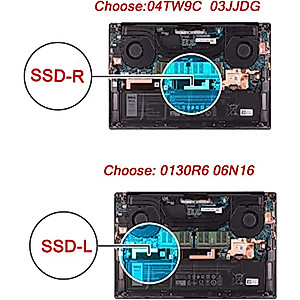 Slot 2 M.2 SSD Hard Drive Heatsink Cover with Thermal for Dell XPS 15 9520 9510 9500, Dell XPS 15 9520 9510 SSD Heatsink P/N: 04TW9C 4TW9C 3JJDG 03JJDG, for SSD-R