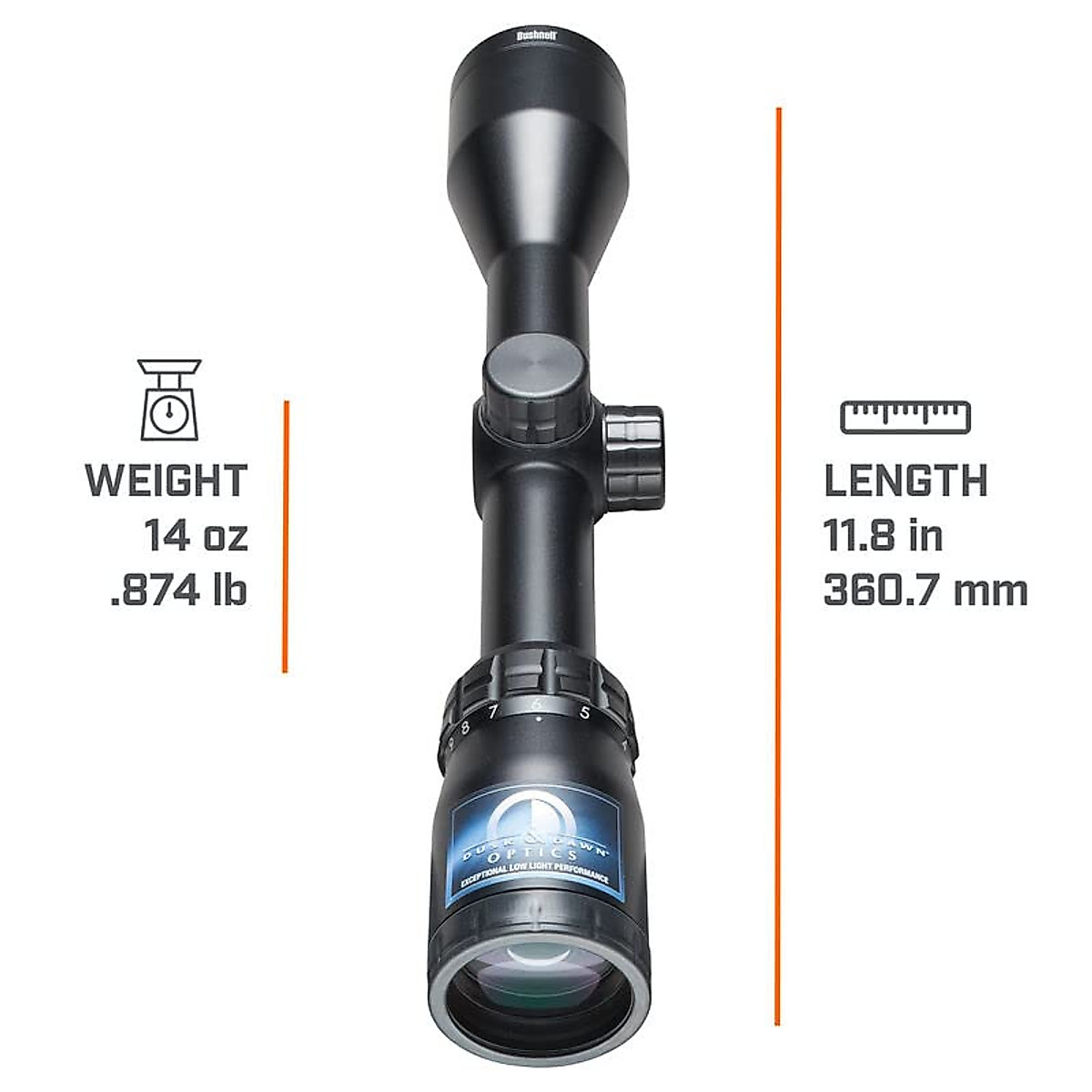 Bushnell Banner Dusk & Dawn 3-9x40 Matte Black Circle-X Reticle Riflescope with 4" Eye Relief with Scope Rings