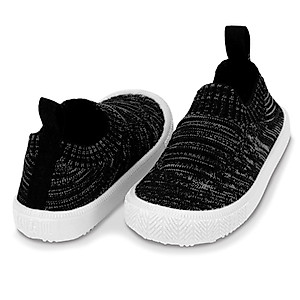 JAN & JUL Toddler Girl Boy Slip on Shoes, Easy-on Flexible Air Sole (Black, US Size 9)
