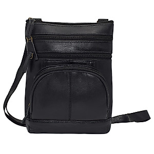 Crossbody Bag for Women Genuine Leather Multi-Pocket Purse with Adjustable Strap & Built-In Wallet