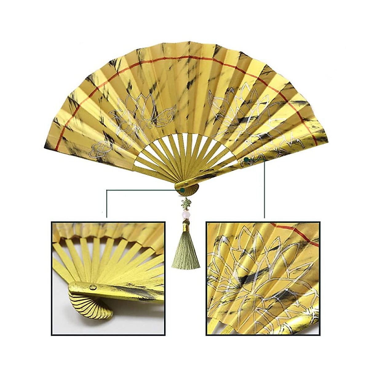 PPONE Douma Cosplay Fan with Douma Keychain Anime De-mon Slay-er Costume Prop Folding Fan Pendant (2PC fan)