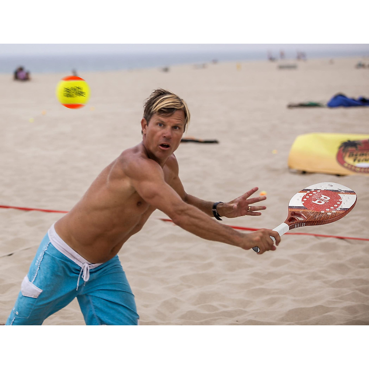 Beach Tennis Paddle Racquet Racket 22mm Full Carbon Sandgrit Surface with coverbag (BT10-Wood)