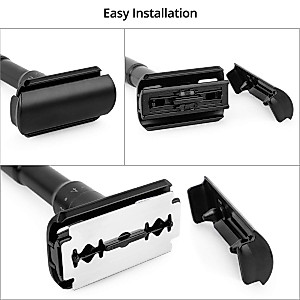 QSHAVE Adjustable Double Edge Safety Shaving Razor Deluxe Set (Razor with Stand)