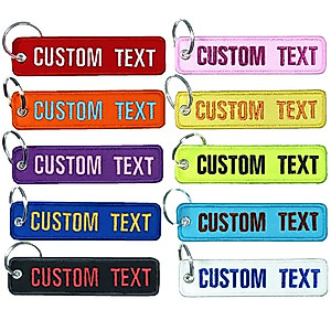 N A Custom Embroidery Keychain, Personalized Keychain 1 PC, Car Key Chains for Men Double Side, Cute Keychains for Women (Fabric)