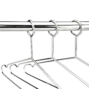 10 pcs Stainless Steel Security Clothes Hangers Metal Anti Theft Suit Hanger Hotel Style Ring Lock Closed Loop Coat Hangers for Hotels, Retail and RVs