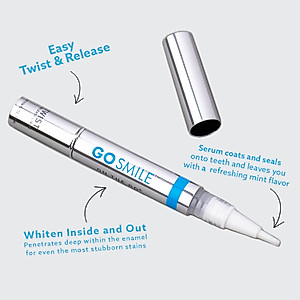 GO SMILE On The Go Teeth Whitening Pen, Teeth Whitener & Stain Remover Self Care Gifts for Women & Men - Whitening Strips Alternative - Travel Size for Gift Basket or Stocking Stuffers, Mint, 1.3mL