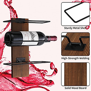 CBYJK Wine Rack Wall Mounted, Wall Wine Rack for 12 Wine Bottles, Wood Wine Racks for Wall, Wall Mounted Wine Rack for Bar, Cellars, Kitchen, Dining Room