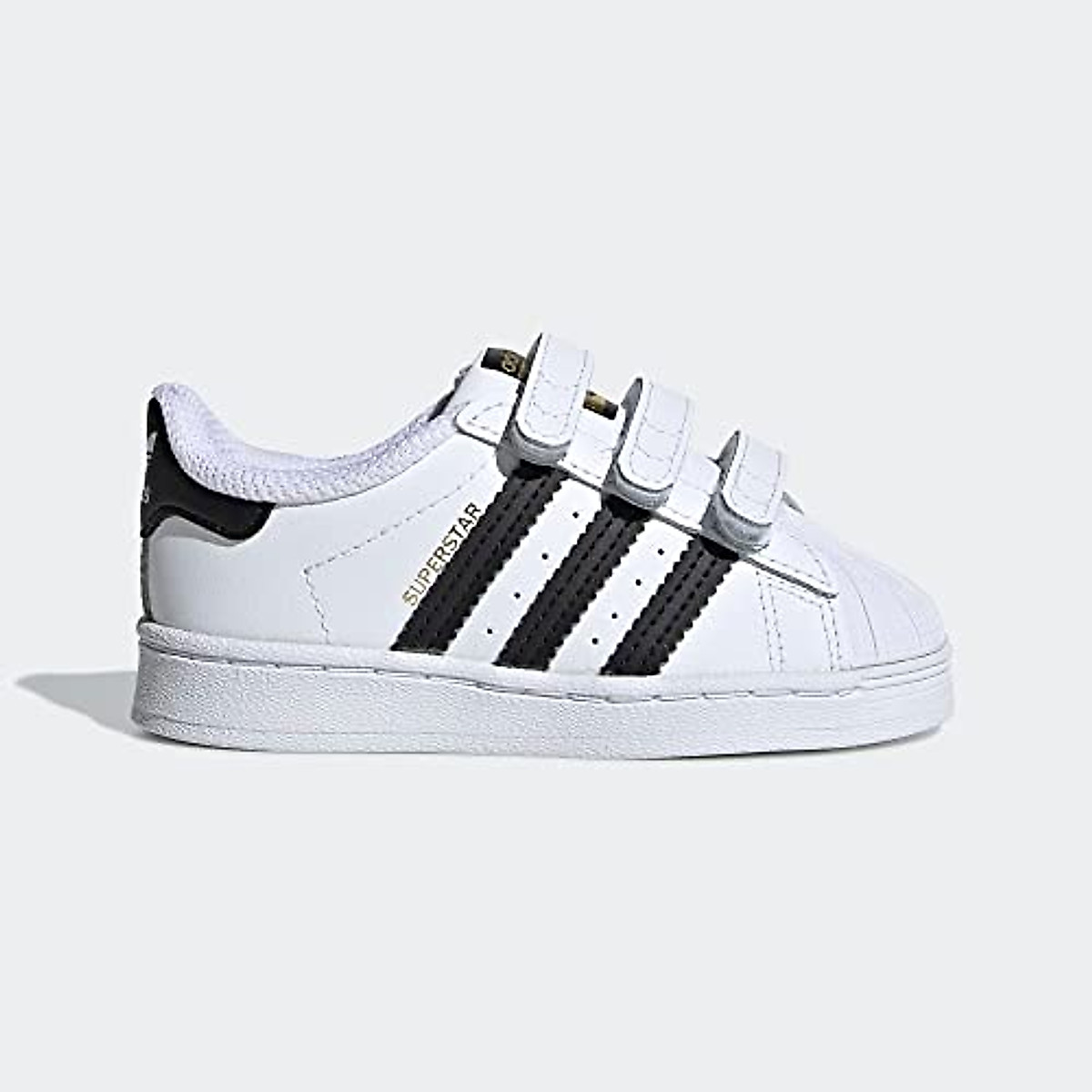 adidas Originals unisex child Superstar Cloudfoam Sneaker, White/Black/White, 7 Toddler US