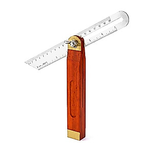 QWORK 9-Inch Stainless Steel T-Bevel Gauge Angle Finder, Metric and Inch Measurements, Sliding Angle Ruler Woodworking T Bevel Angle Finder with Locking Mechanism and Dual Scales