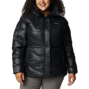 Columbia Women's Peak To Park II Insulated Hooded Jacket, Black Gunmetal, 3X Plus