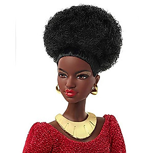 Barbie Signature 40th Anniversary First Black Doll, Approx. 12-in, Wearing Red Gown, with Accessories, Doll Stand and Certificate of Authenticity
