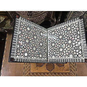 Egyptian Handmade Islamic Muslim Quran Holder Stand Beech Wood Inlaid Mother of Pearl 16.8" M01