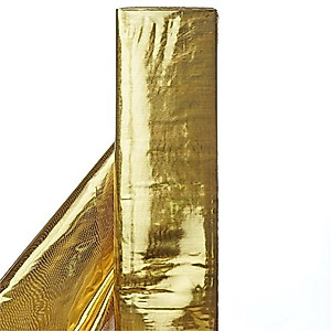 BalsaCircle 54-Inch Wide x 10 Yards Gold Metallic Shiny Tissue Lame Fabric by The Bolt - Sewing Craft Wedding Party Draping Supplies