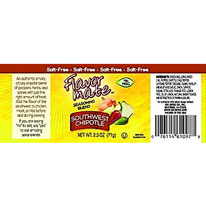 Flavor Mate No Salt Seasoning Blend - Variety Pack - Original,Garlic and Herb,Southwest Chipotle,Lemon & Pepper, Table Blend - 2.5 oz-Kosher