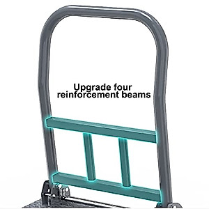 Generic Hand cart with Folding Steel Platform,Push cart Foldable Heavy Duty, Non-Slip Surface, Maximum Load 600 kg with 4 Wheels (Size : 105 * 63 * 97CM)