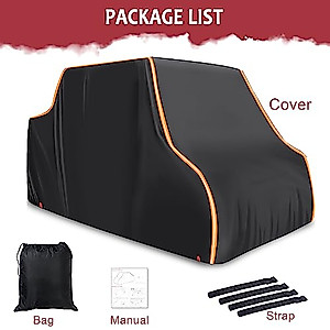 UTV Cover 4 Seater, StarknightMT Waterproof Anti-UV Cover Compatible with Polaris Ranger Crew 1000 900 570 800 General RZR Talon Teryx 4-Door with Reflective Strips Heavy-duty 420D Cover