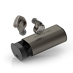 Creative Outlier Pro True Wireless Sweatproof in-Ear Headphones with Hybrid Active Noise Cancellation, Ambient Mode, 6X Mics, Wireless Charging, 60 Hours Battery Life / 15 Hours per Charge