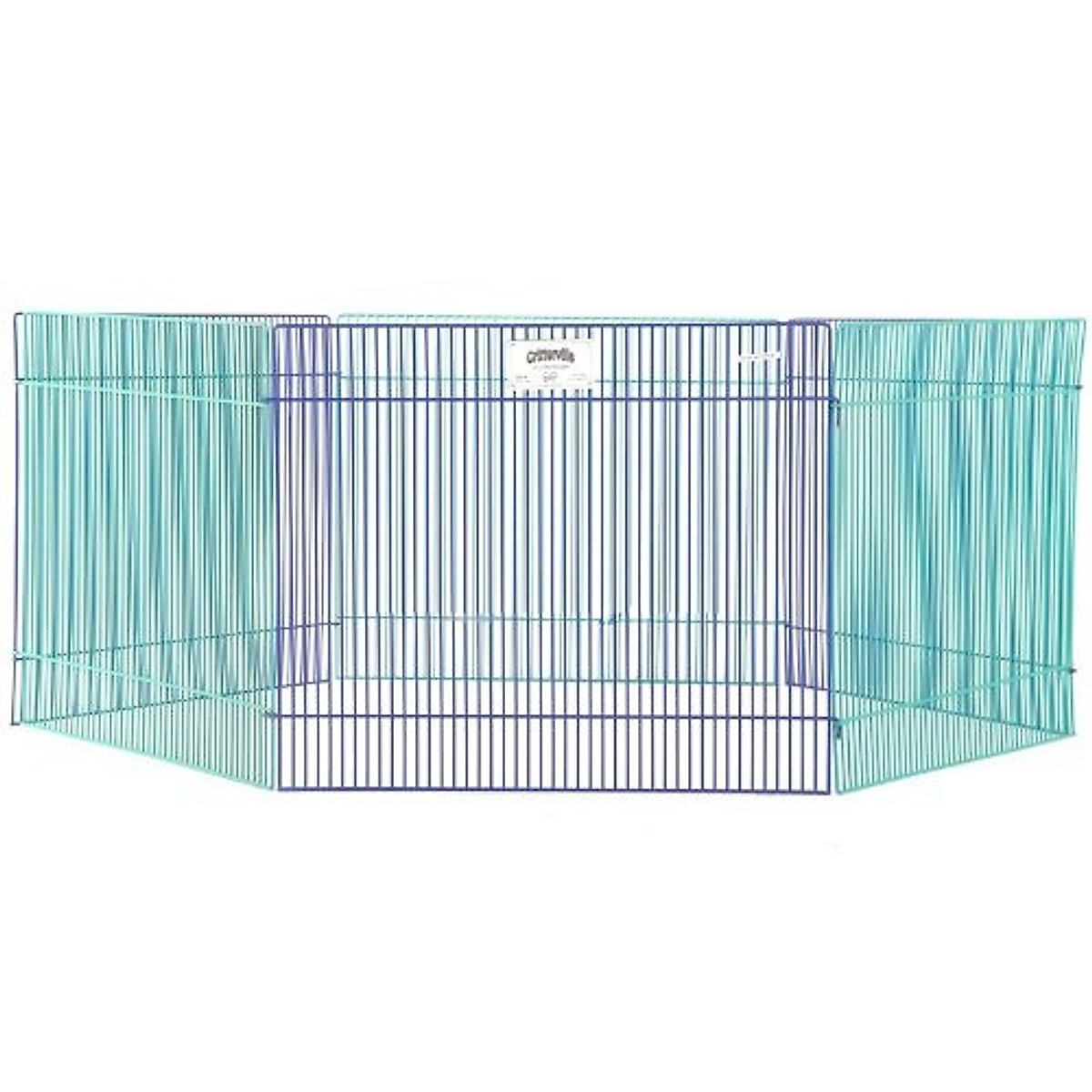 Small Animal Pet Playpen /Exercise Pen, Blue and Green,1 Count (Pack of 1), Small Animal Playpen.