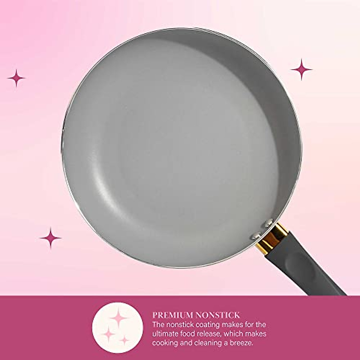 Paris Hilton Epic Nonstick Pots and Pans Set, Multi-layer Nonstick Coating, Tempered Glass Lids, Soft Touch, Stay Cool Handles, Made without PFOA, Dishwasher Safe Cookware Set, 12-Piece, Charcoal Gray